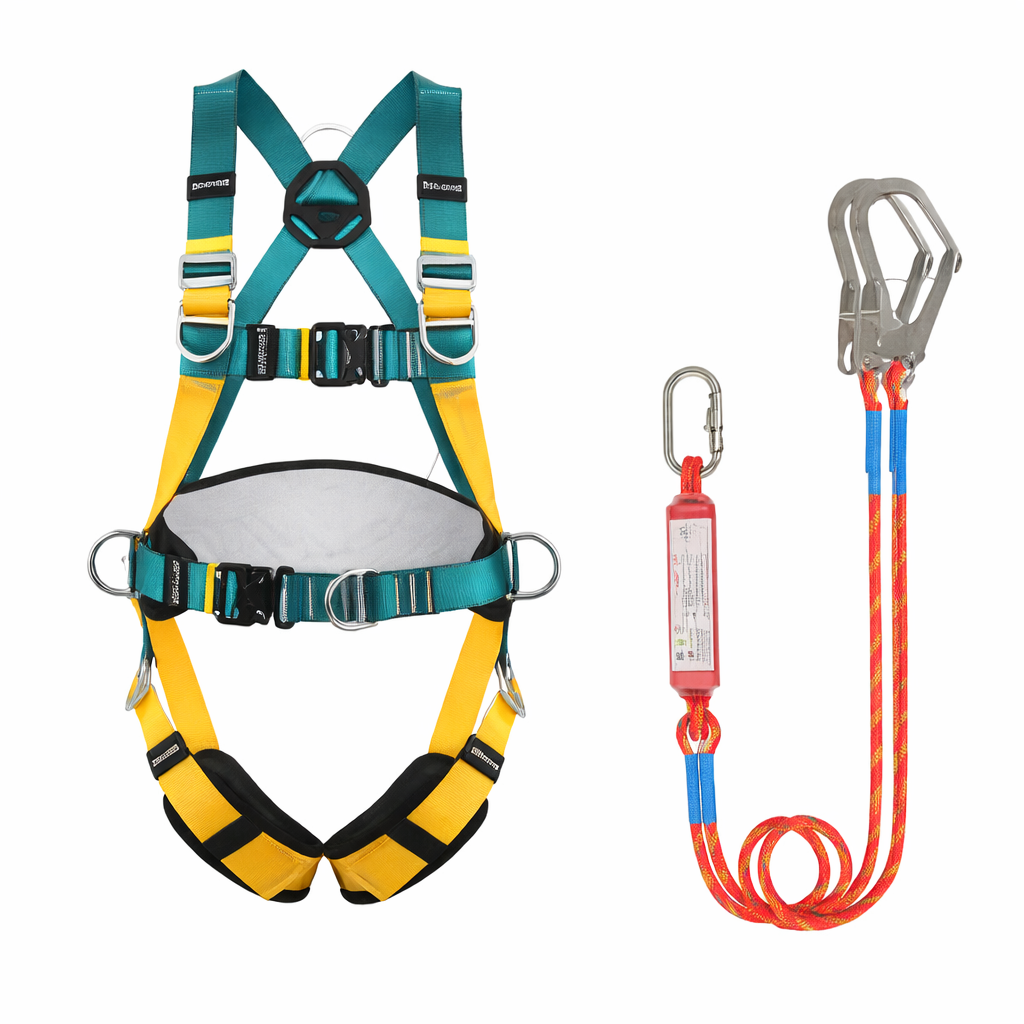 Full Body 5 Point Safety Harness Kit, Polyester and Steel, 220.46 lbs ...